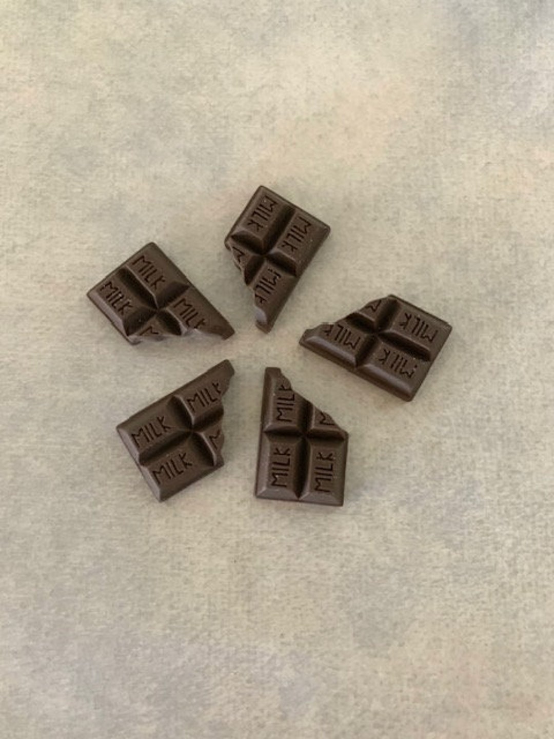 5 Fake Chocolate Bars Pieces, Milk Chocolate, Chocolate Cabochons ...