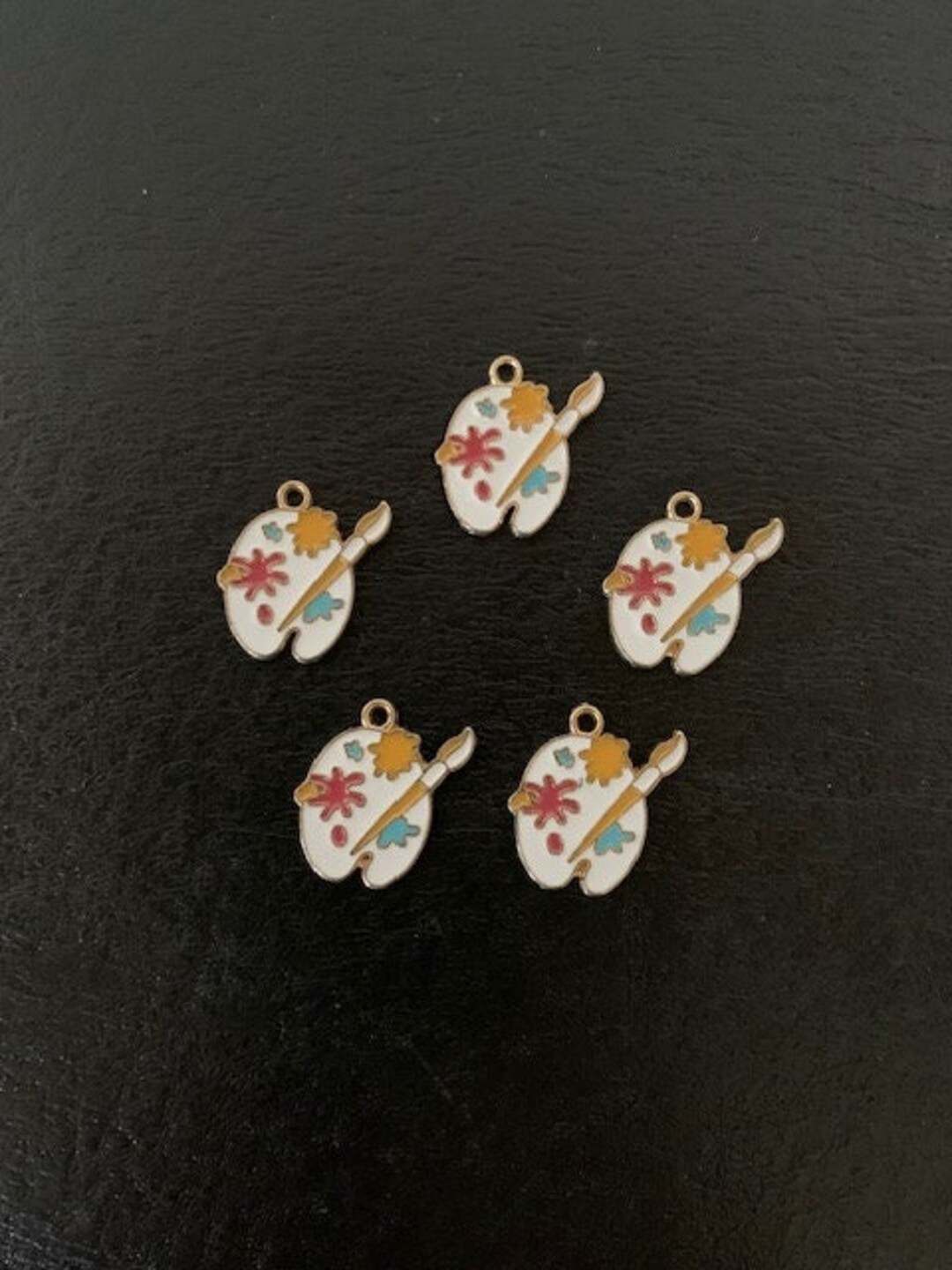 5 Paint Palette Charms, Art Palette, Whimsical Charm, Mini Paint ...