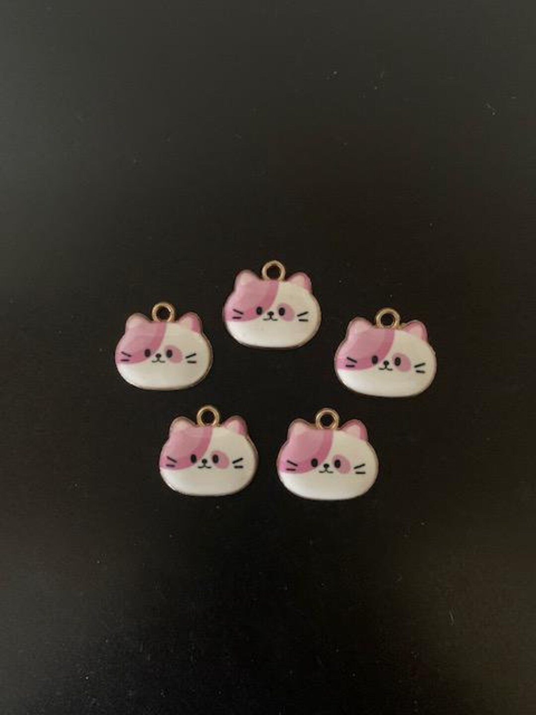 5 Cat Charms, Cat Head Charm, Cat Charm, Small Cat Charm, Kitty Charm ...