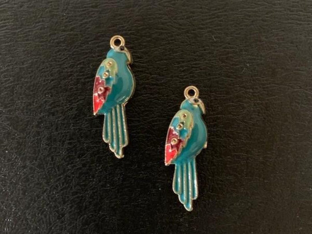 2 Small Parrot Charms, Parrot Charm, Charms Parrot, Parrot Pendant ...