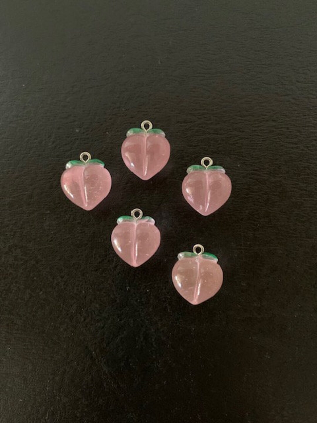 5 Peach Charms, Peach Charm, Peach Charm Pack, Peach, Fruit Charms ...