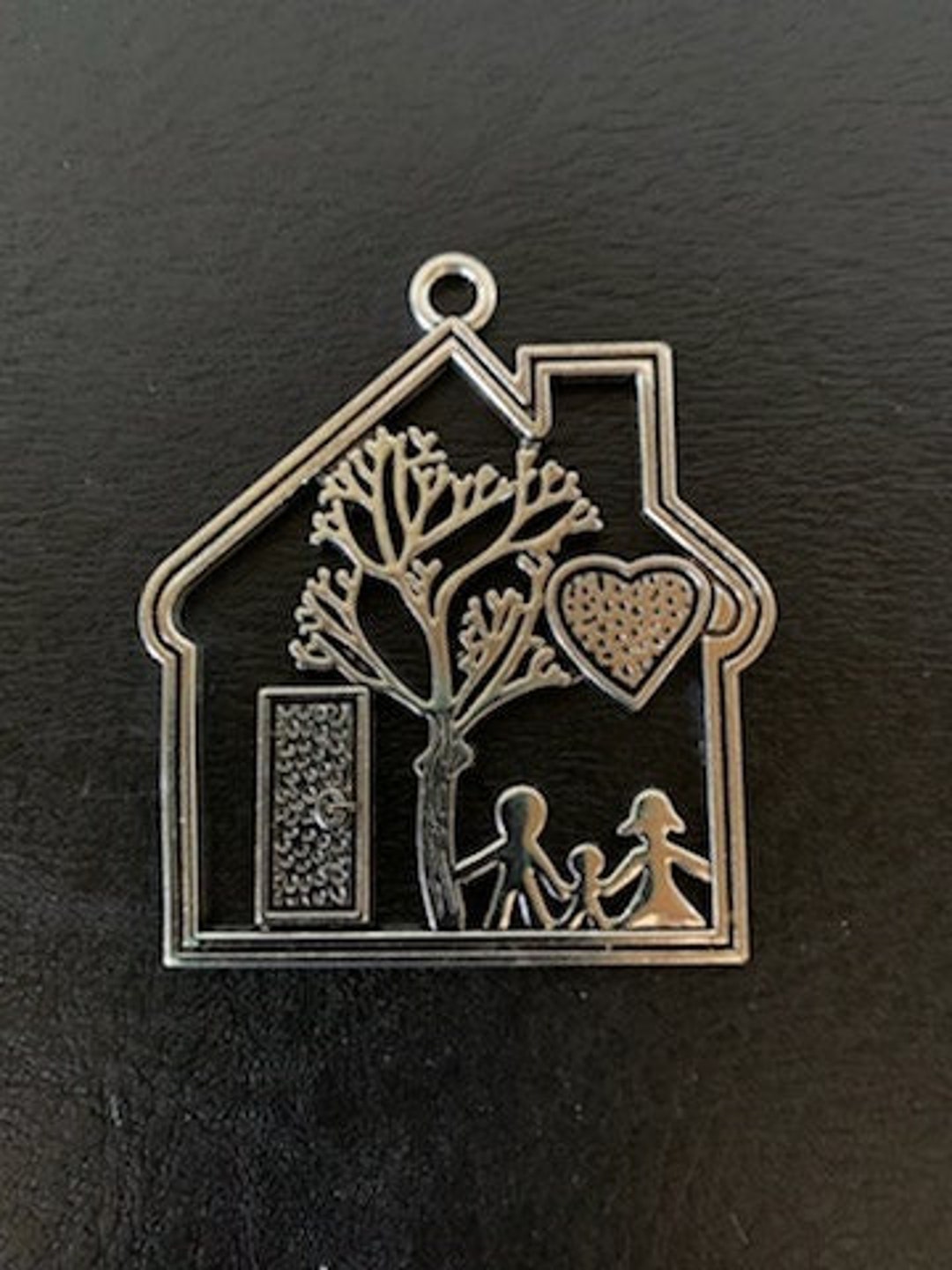 1 Large House Pendant, House Pendant, House Pendant Silver, Silver ...