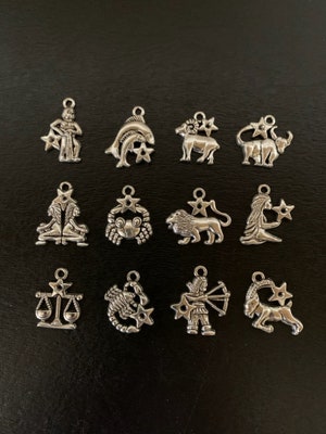 12mm Zodiac Signs Gold Round Zodiac Charms Stainless Steel - Etsy