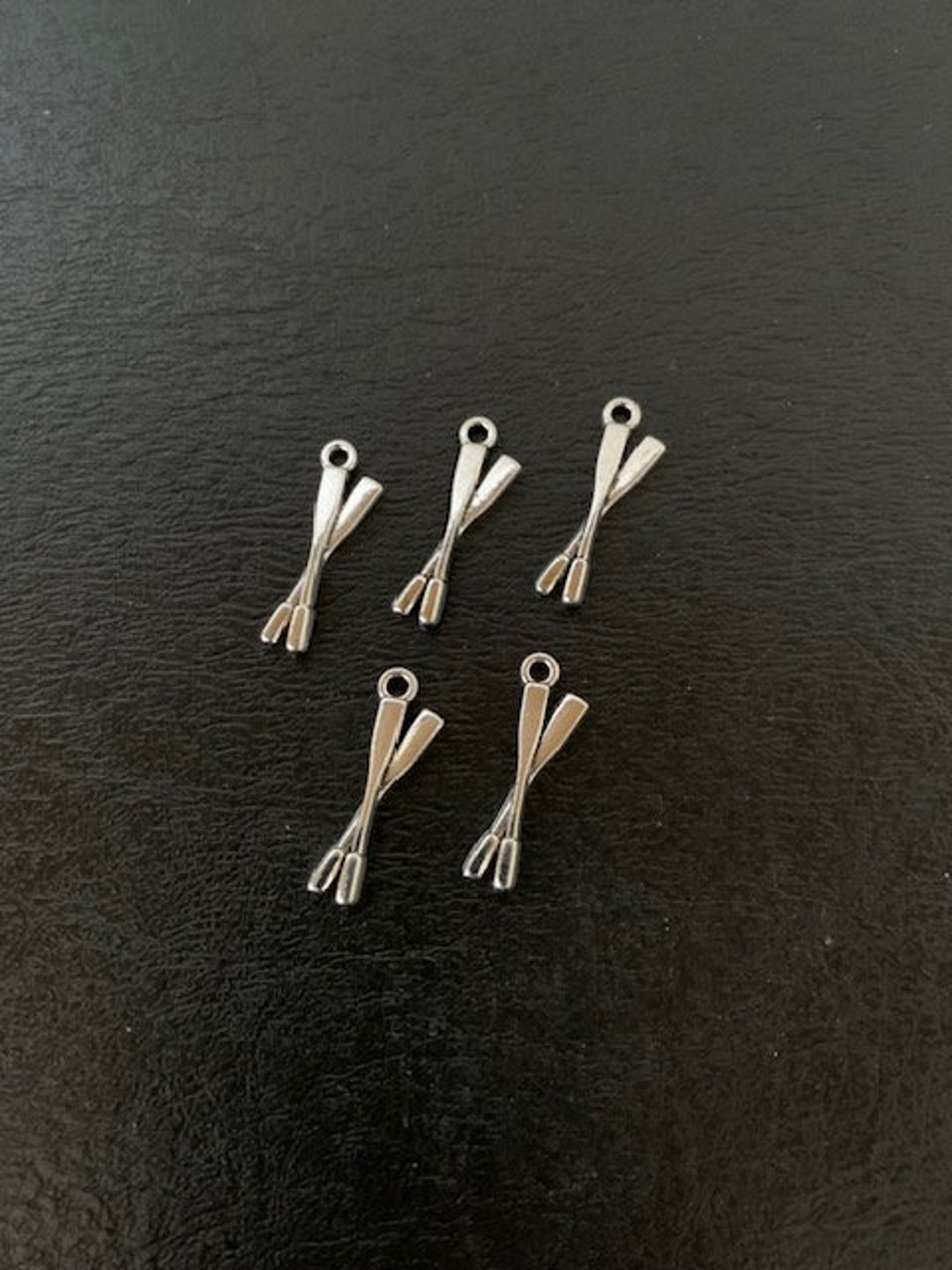 5 Sm Silver Boat Oar Charms, Boat Oars, Oar Charm, Paddle Charms, Mini ...