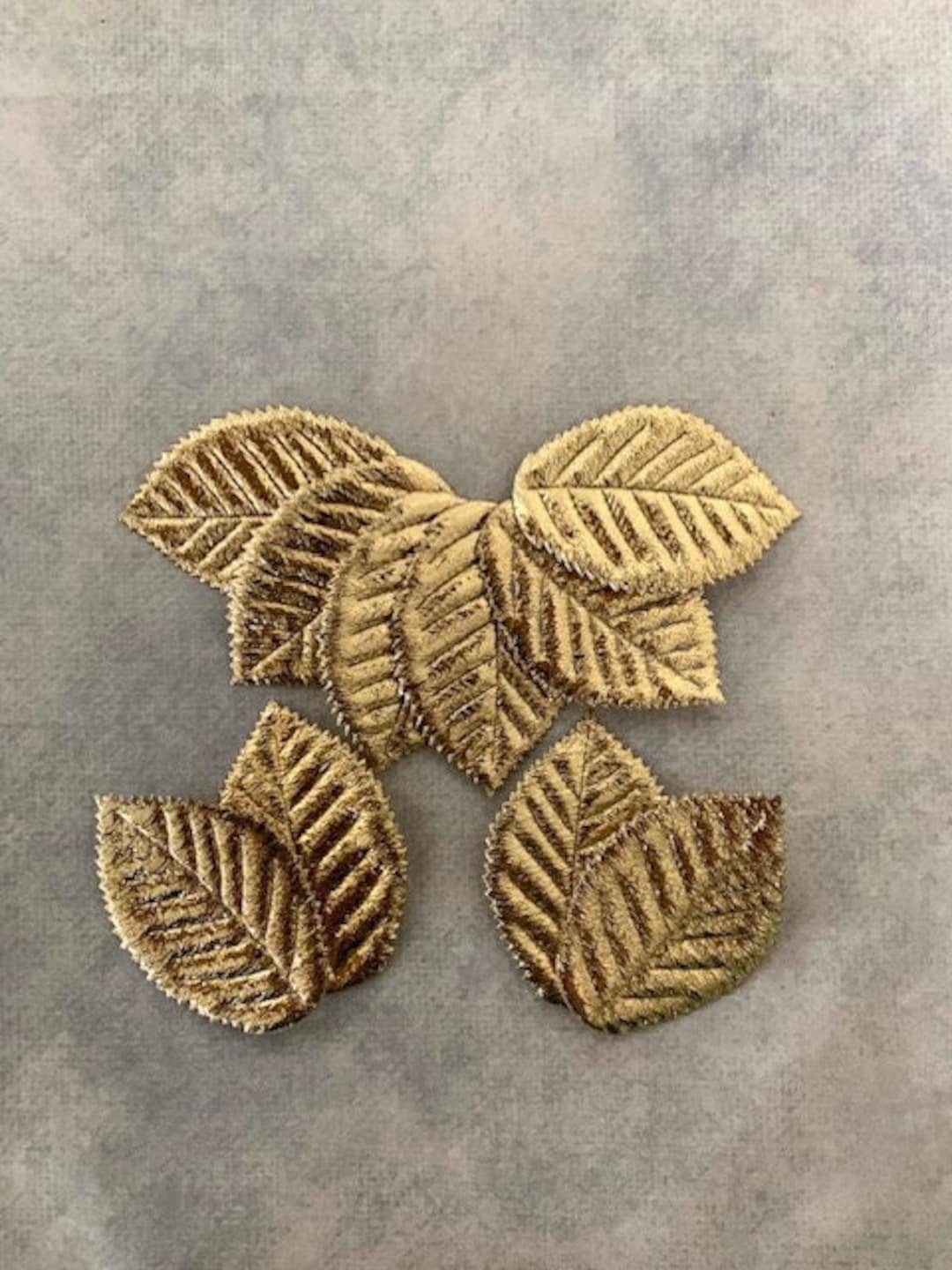 10 Shiny Gold Fabric Leaves, Gold Leaves, Gold Fabric Leaf, Leaf ...