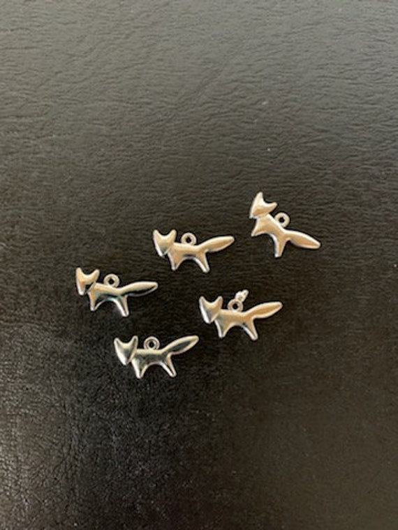 5 Gold/silver Fox Charms Fox Charms Metal Charms Charm - Etsy