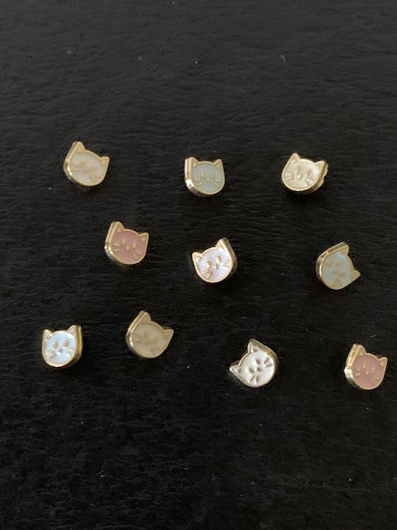 10 Mini Pastel Cat Buttons, Cat Buttons, Pastel Buttons, Animal Buttons ...