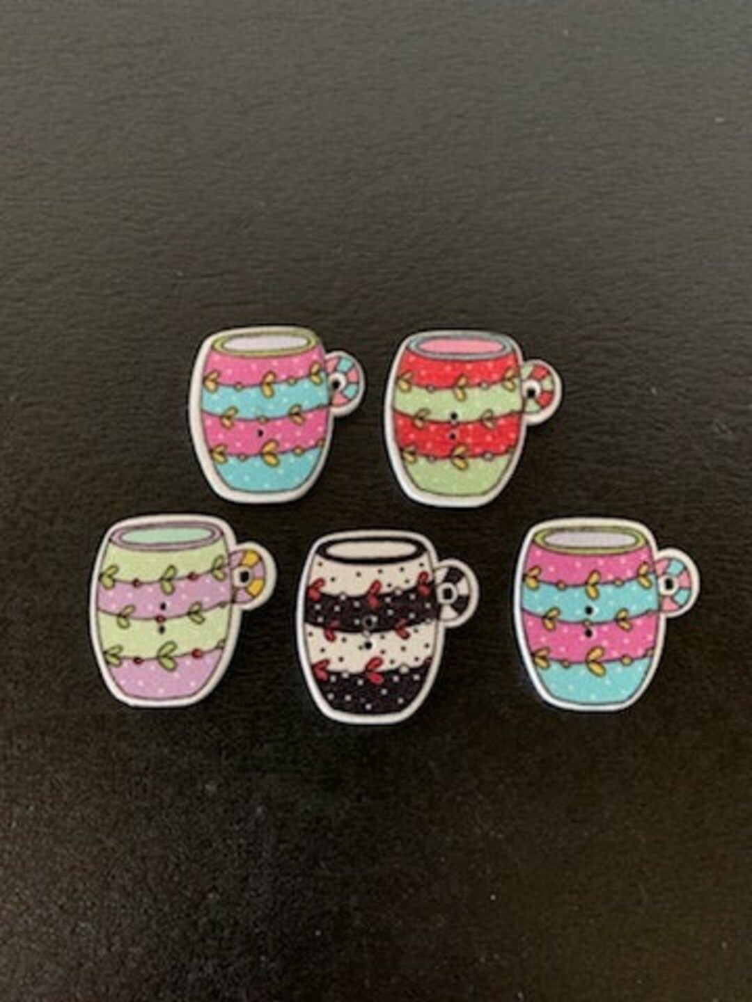 5 Random Mix Mug Buttons, Coffee Mug Bulk, Coffee Cup Button, Cup ...