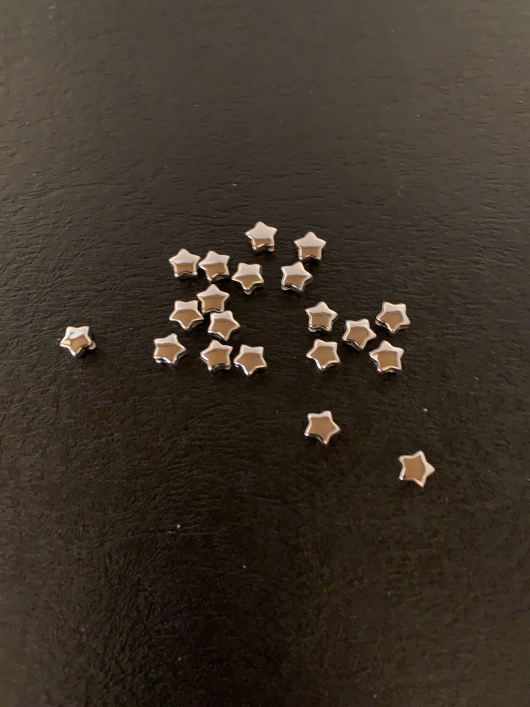 20 Mini Silver Star Beads, Silver Star Bead, Star Beads, 6 Mm Star ...