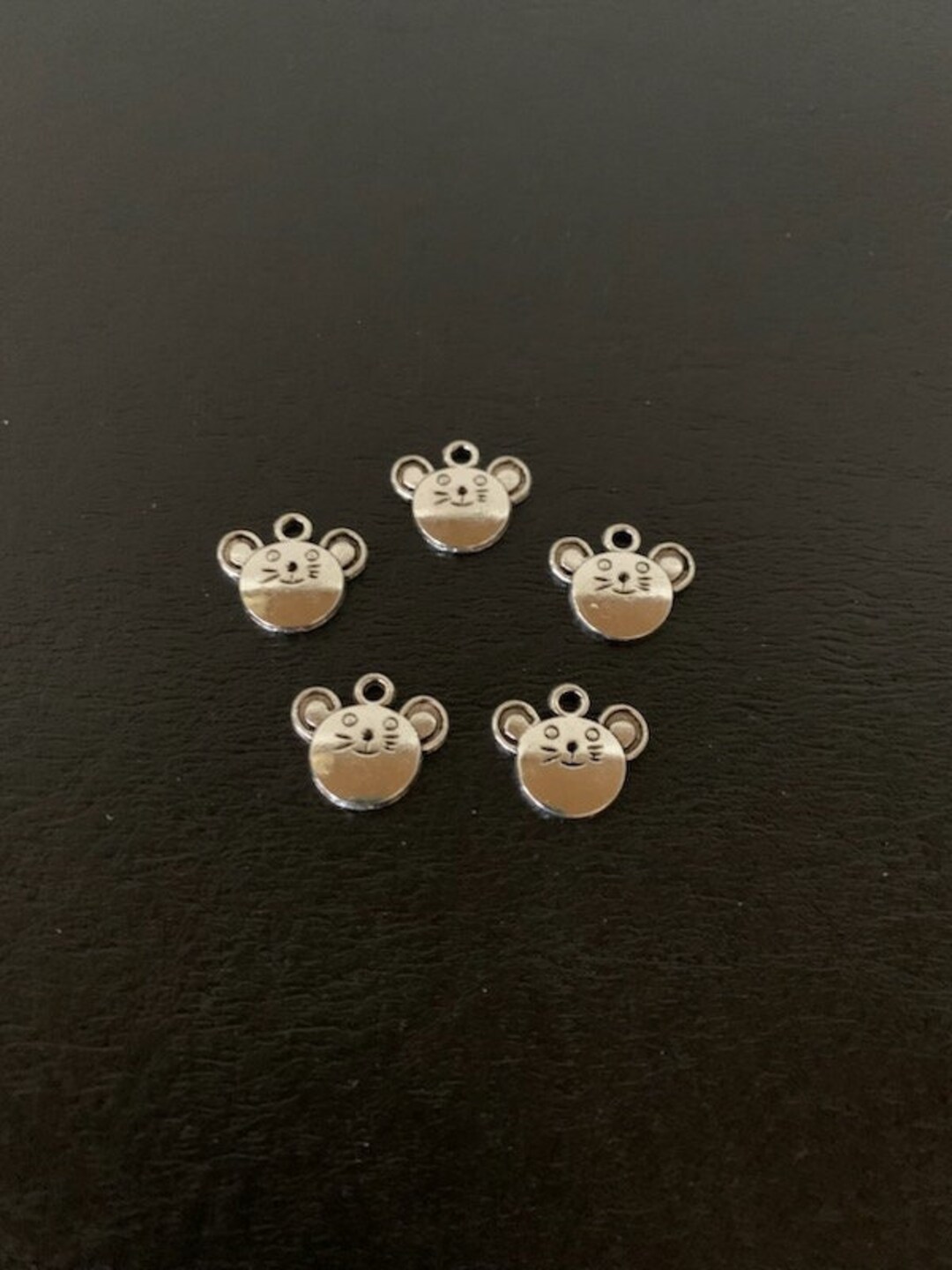 5 Silver Mouse Head Charms, Mouse Charm, Silver Mouse Charm, Mouse Head ...