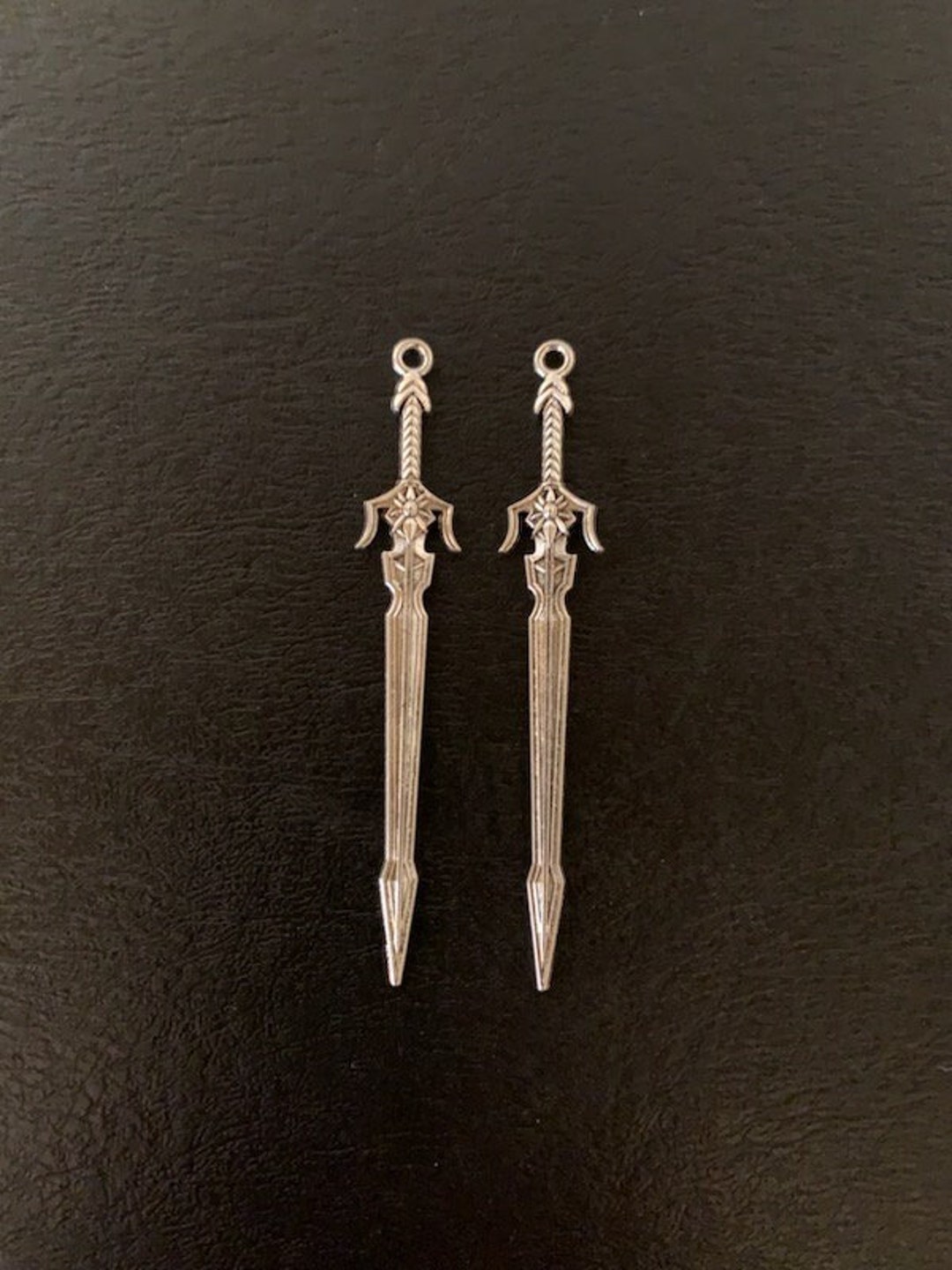 2 Sword Pendants, Sword Charms, Sword Charm Large, Sword, Silver Swords ...