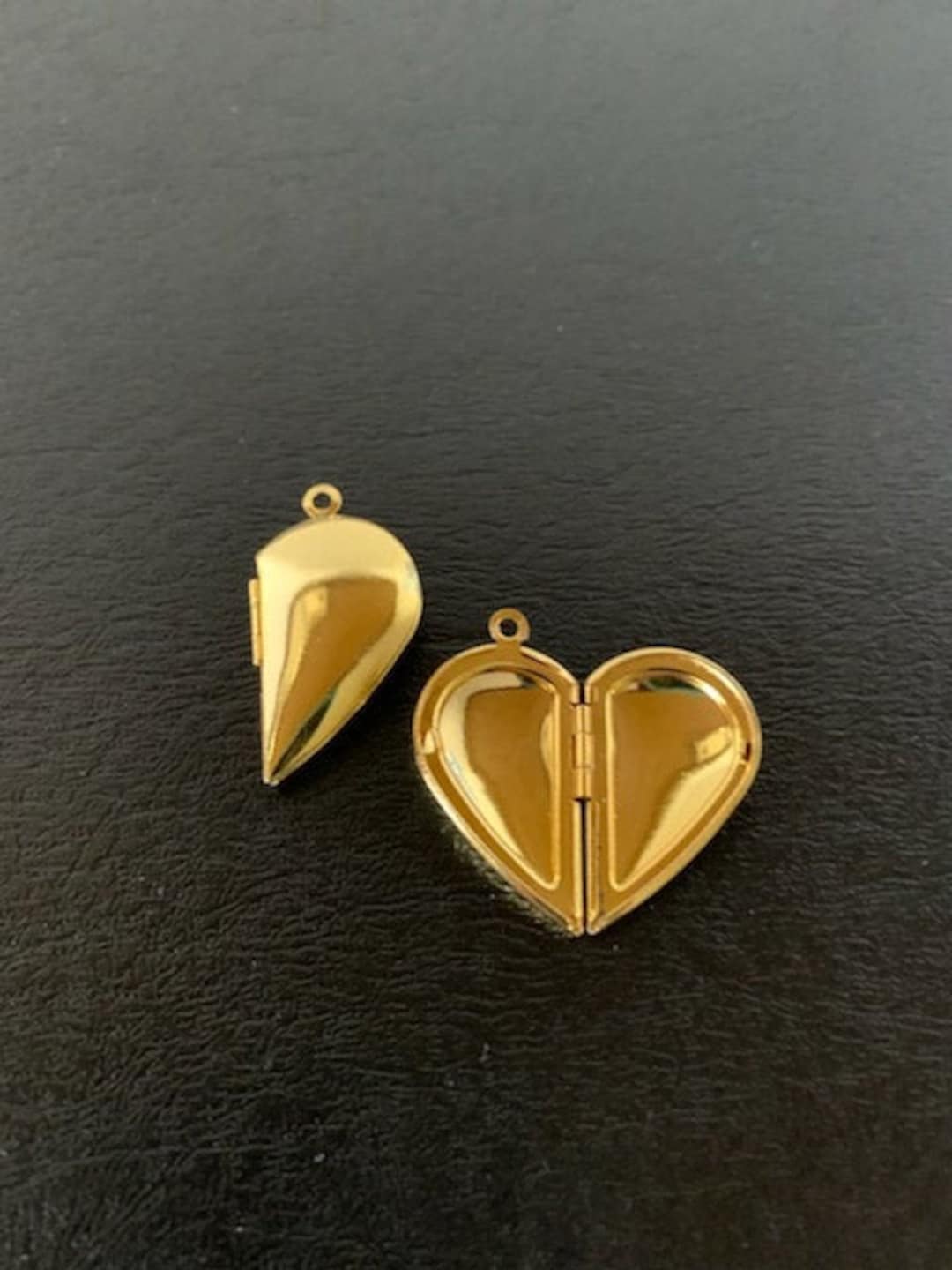 2 Gold/silver Half Heart Lockets, Heart Locket, Heart Locket Gold ...