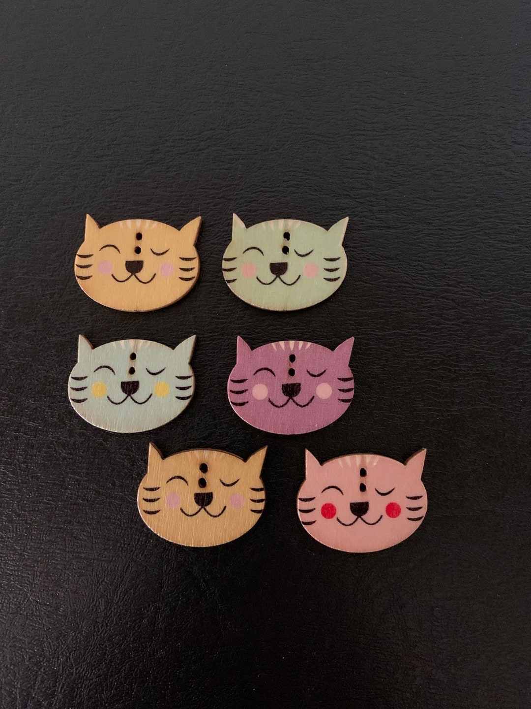 6 Random Mix Cat Buttons, Cat Buttons, Cat Button, Cat Buttons Sewing ...