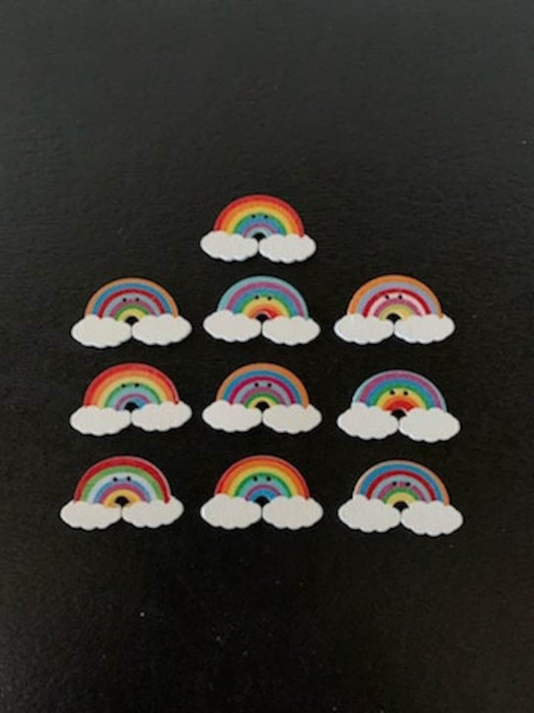 10 Random Mix Rainbow Buttons, Rainbow Buttons, Buttons Rainbow ...