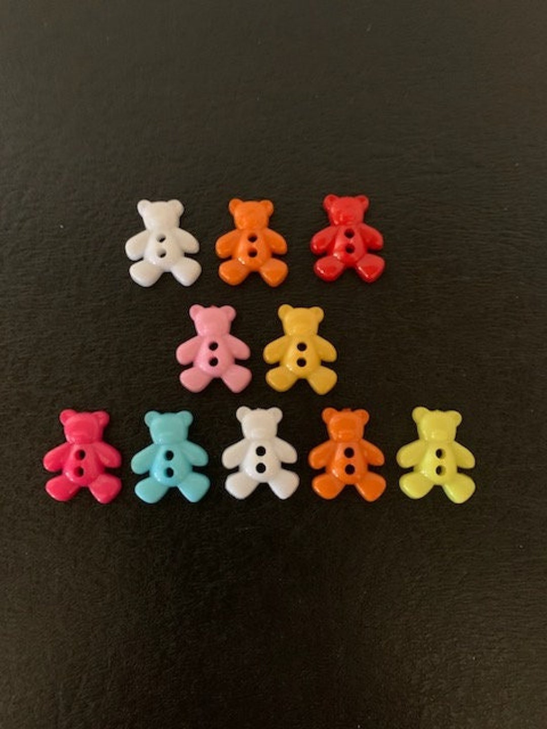 10 Random Mix Teddy Bear Buttons, Teddy Bear Bulk, Bear Buttons, Bear ...
