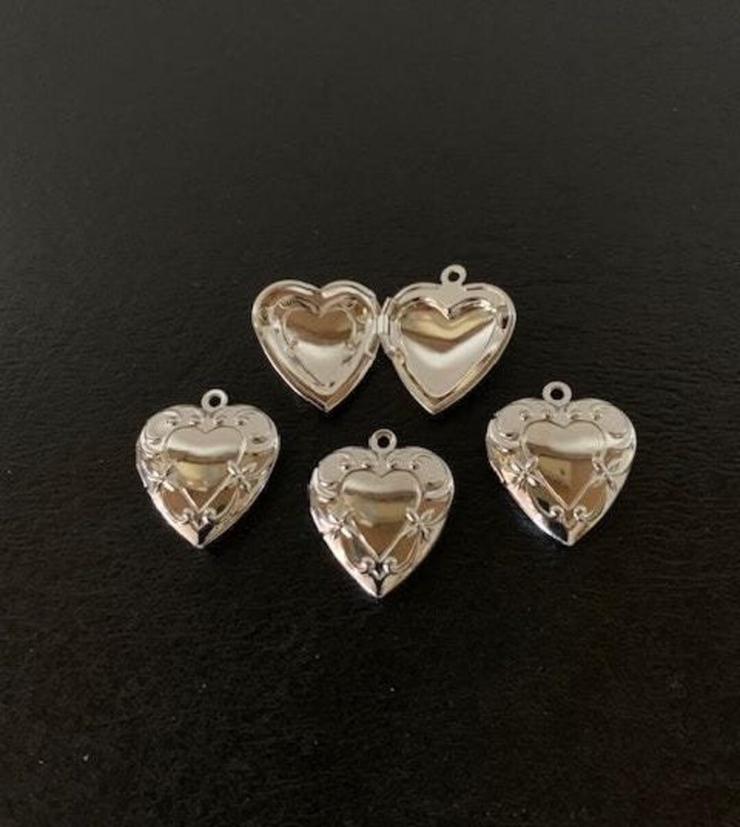 4 Gold/silver Heart Locket, Heart Locket, Heart Locket Gold, Heart ...