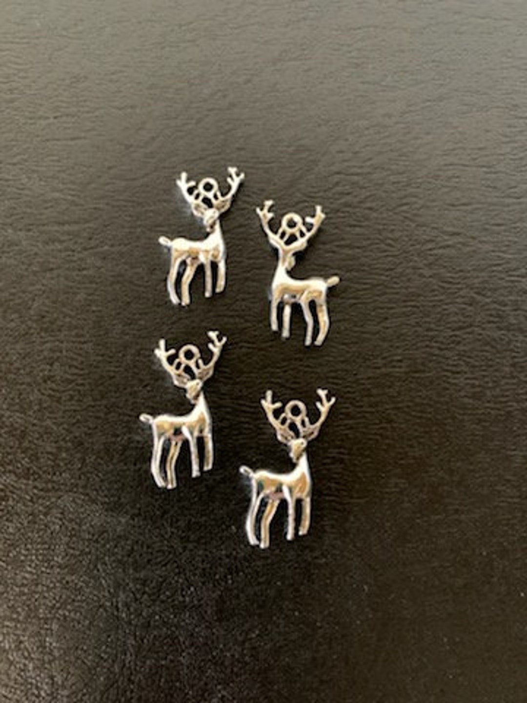4 Deer Charms, Metal Charms, Charm Bracelet, Deer Charm, Silver Deer ...