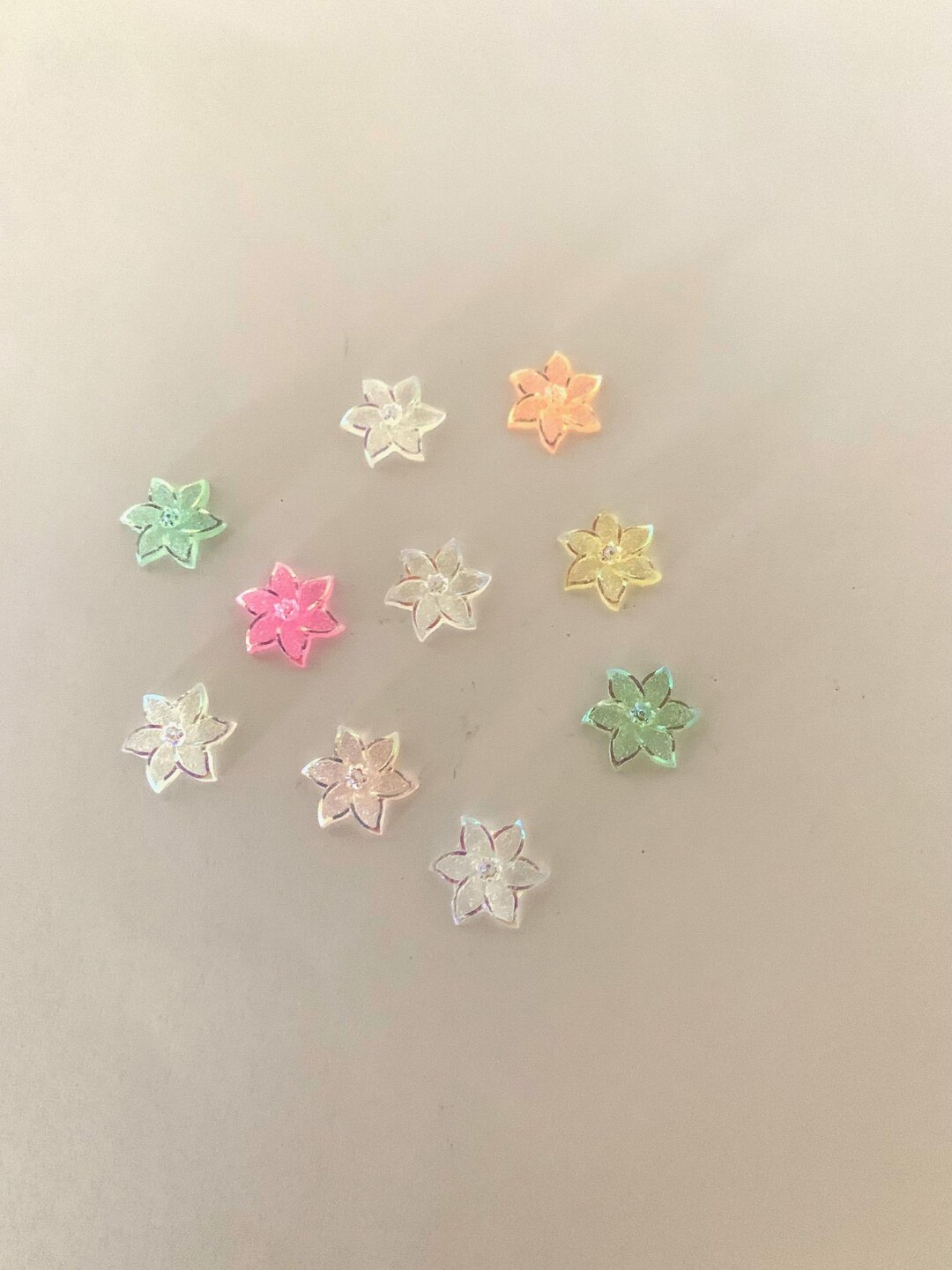 10 Random Mix Star Flowers, Star Flowers, Flower Cabochon, Small ...