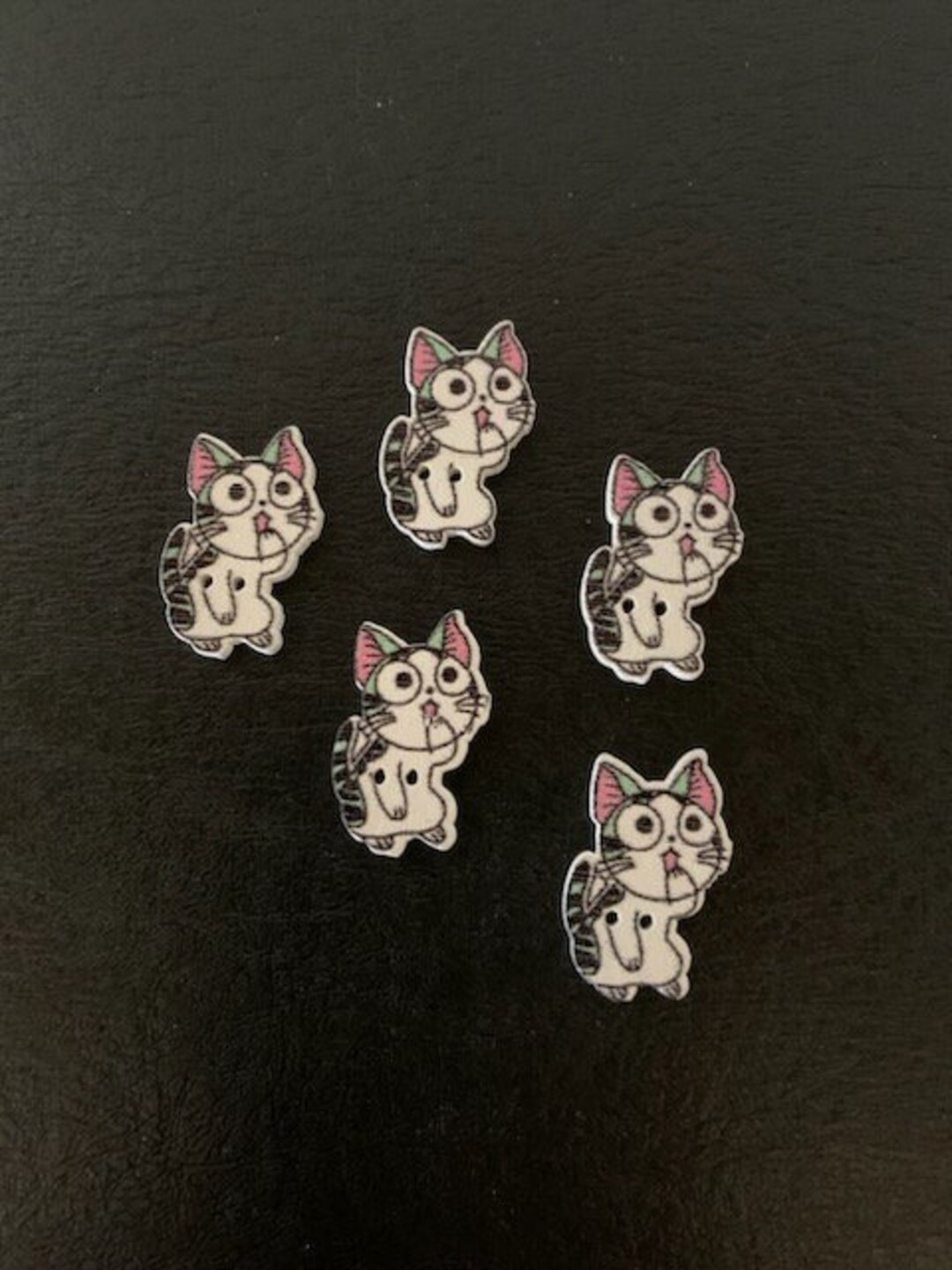 5 Cat Buttons, Cat Button, Cat Buttons for Sewing, Buttons Cat, Cat ...