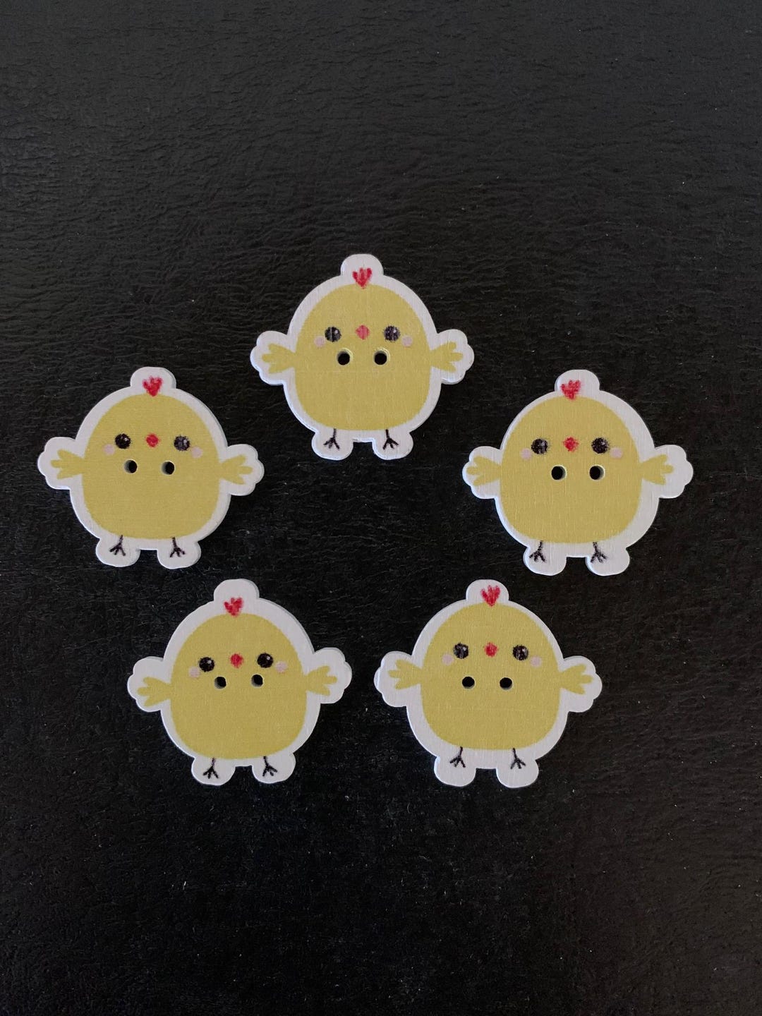 5 Yellow Chick Buttons, Chicken Buttons, Cute Chicken, Easter Buttons ...