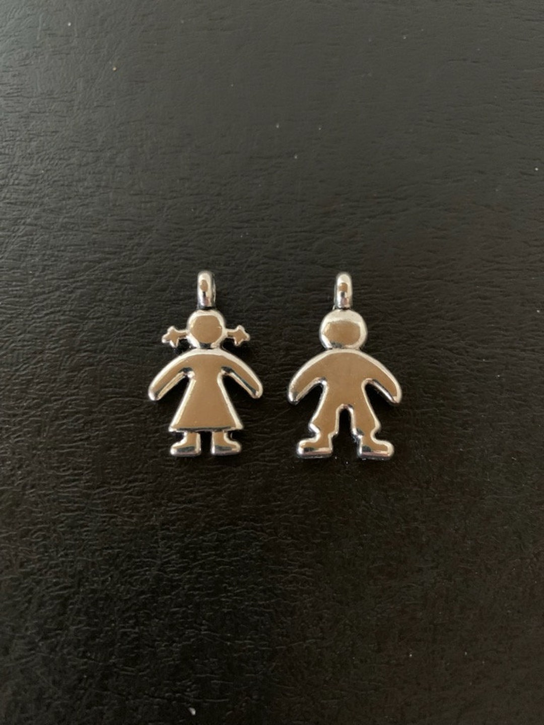 2 Boy or Girl Charms, Boy Charm, Girl Charm, Silver Boy Charm, Kids ...