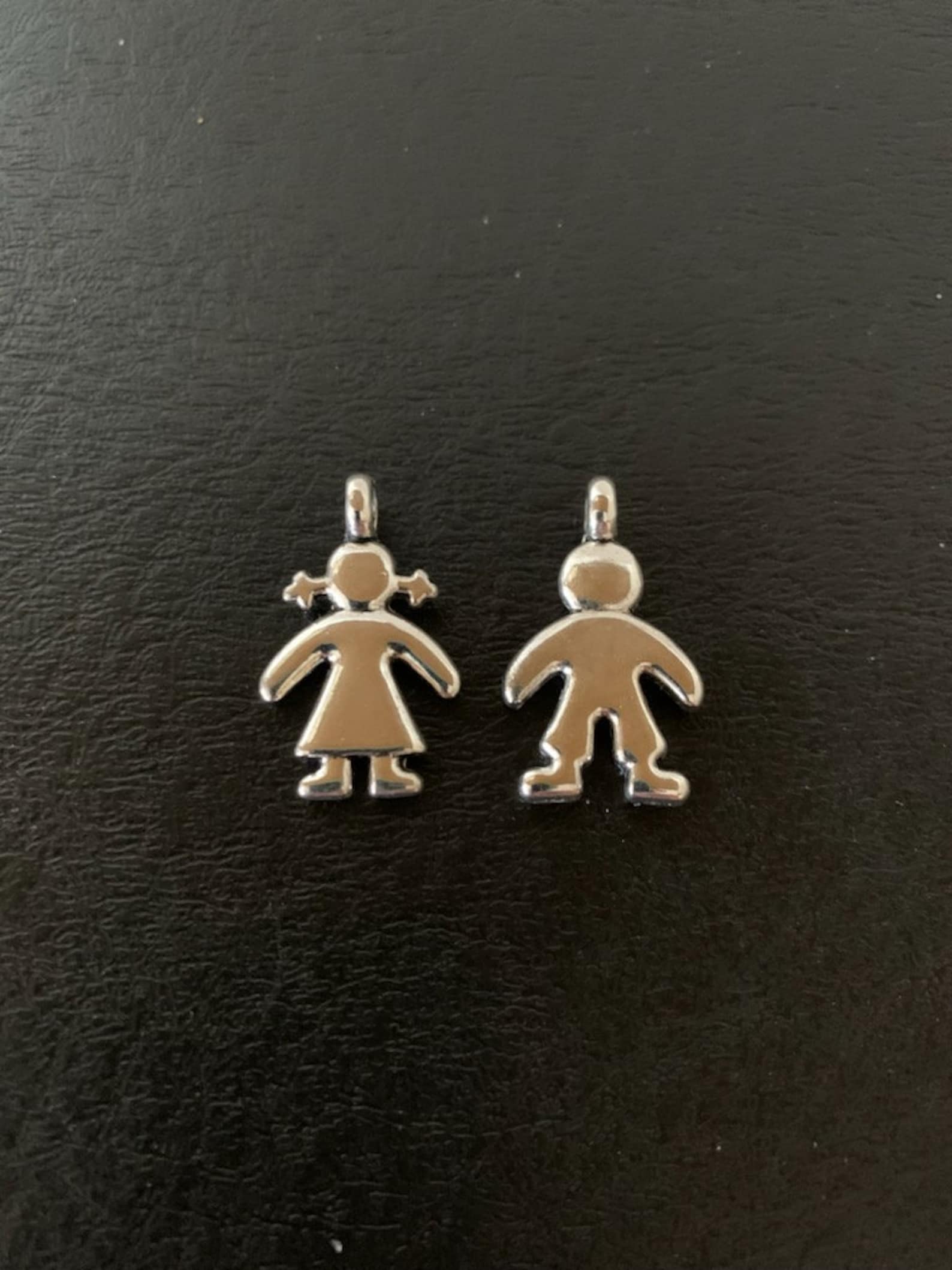 2 Boy or Girl Charms, Boy Charm, Girl Charm, Silver Boy Charm, Kids ...