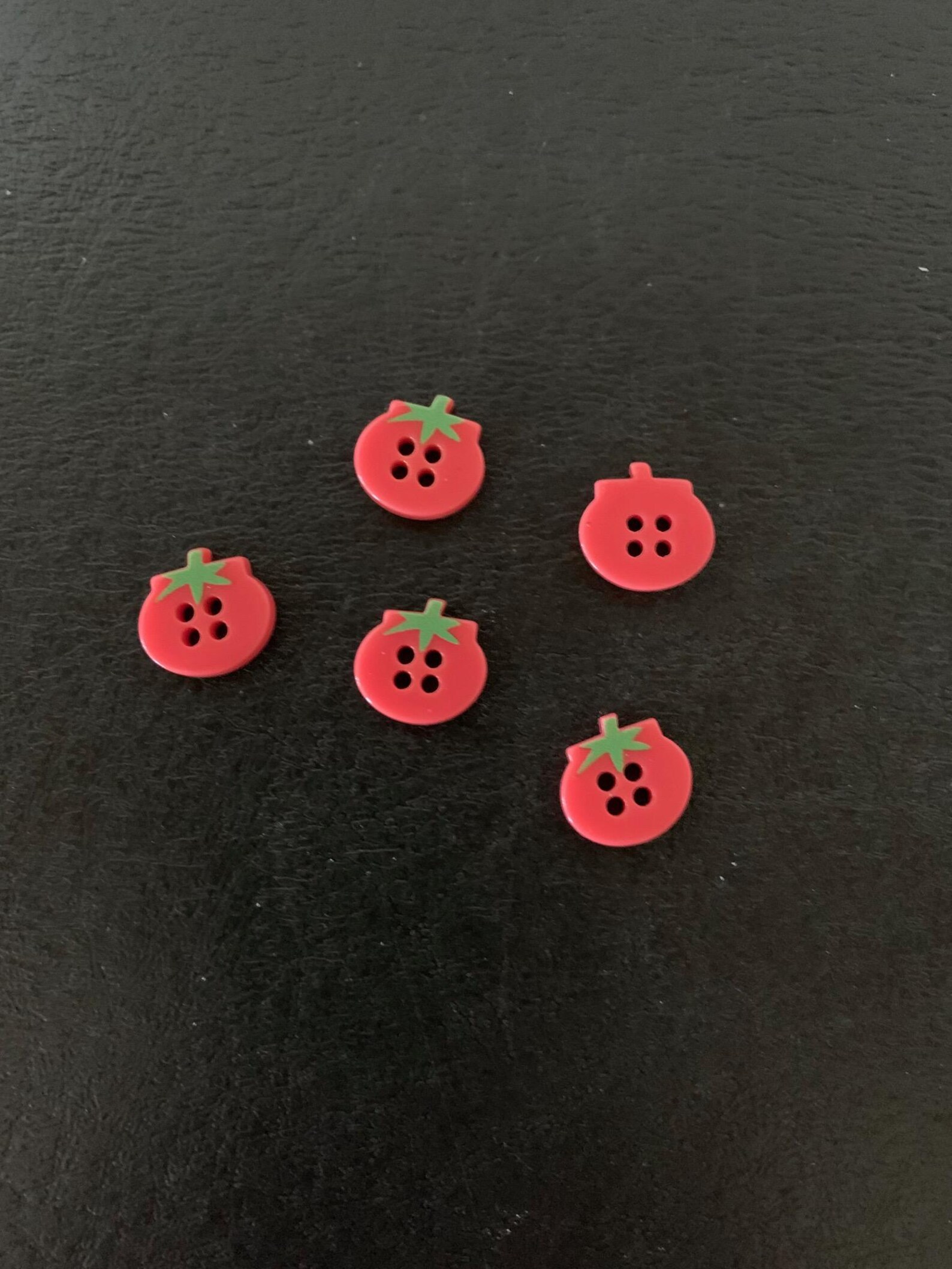 5 Tomato Buttons, Tomato Button, Fruit Buttons, Plastic Buttons, 4 Hole ...