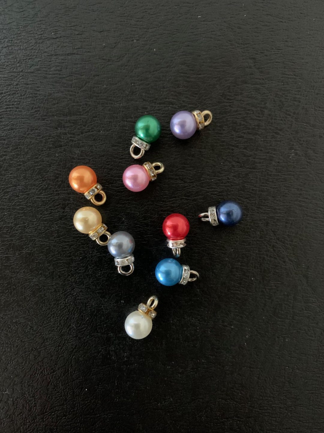10 Random Mix Pearl Ball Charms, Pearl Charm, Colorful Pearl, Pearl ...