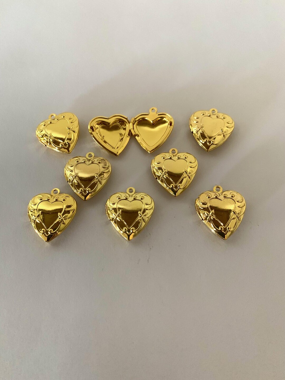 8 Gold/silver Heart Locket, Heart Locket, Heart Locket Gold, Heart ...