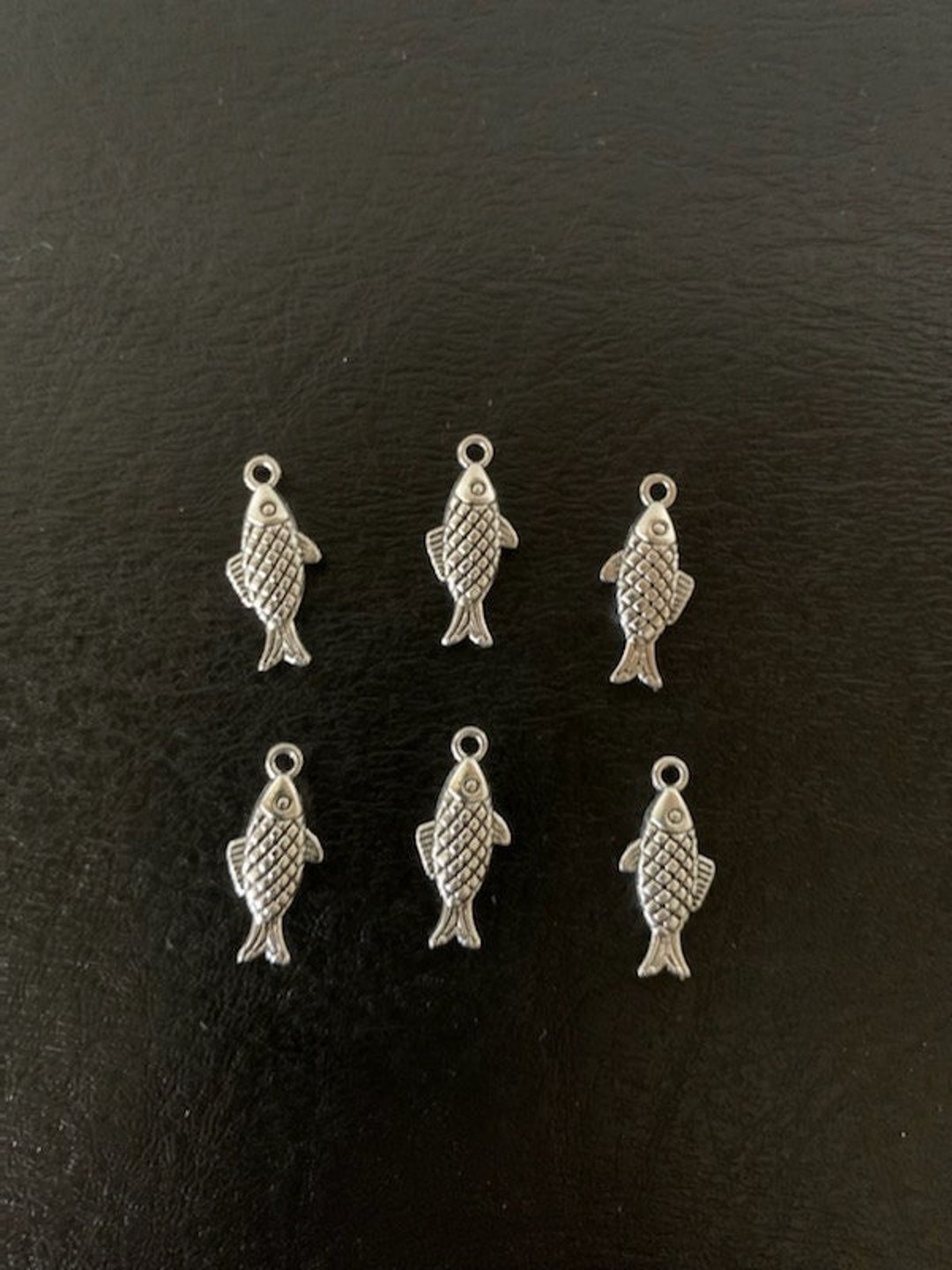6 Fish Charms, Fish Charm, Fish Jewelry, Silver Fish, Fish Scale Charm ...
