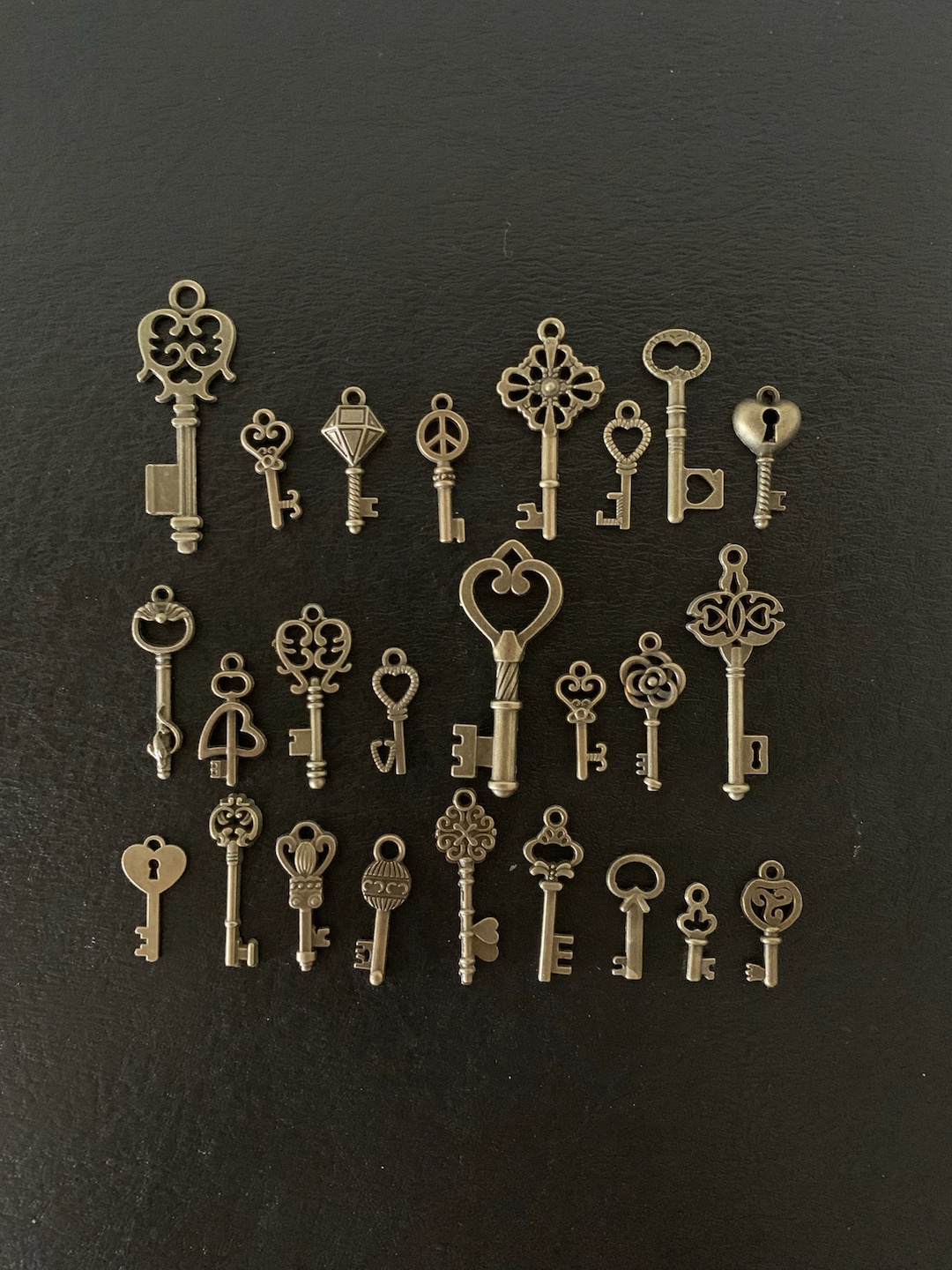 25 Random Mix Bronze Keys, Bronze Key, Key Charm, Key Charms Bulk, Bulk ...