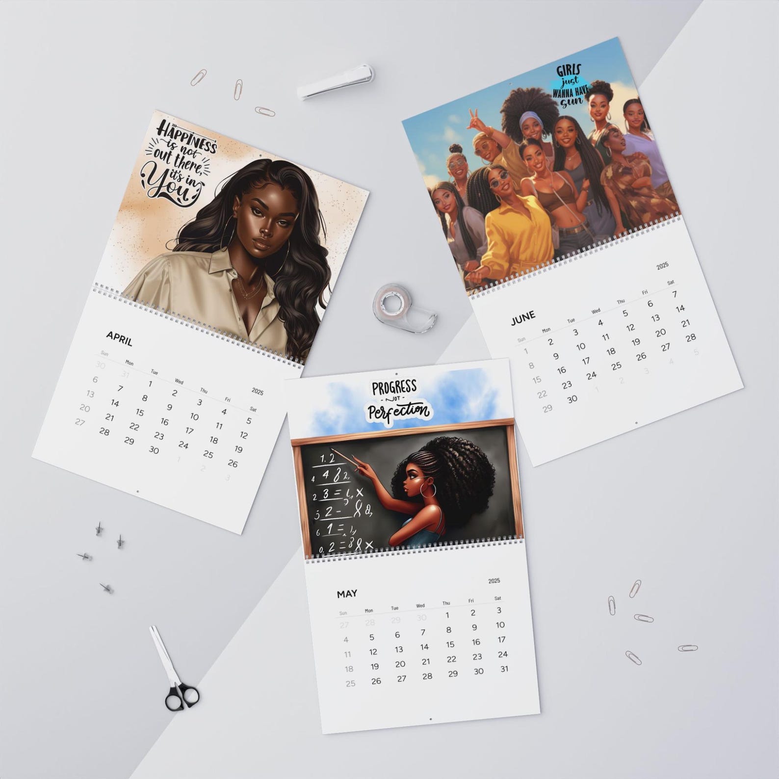 2025 Teenage Girl Wall Calendar Motivational Gift Inspirational Quotes ...