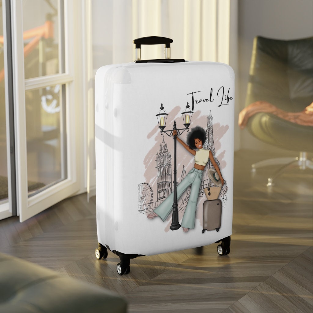 Travel Life Luggage Cover: Stylish Suitcase Protector - Etsy