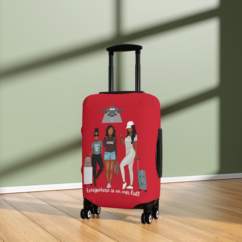 Red Suitcase Cover: Custom Travel Luggage Protector - Etsy