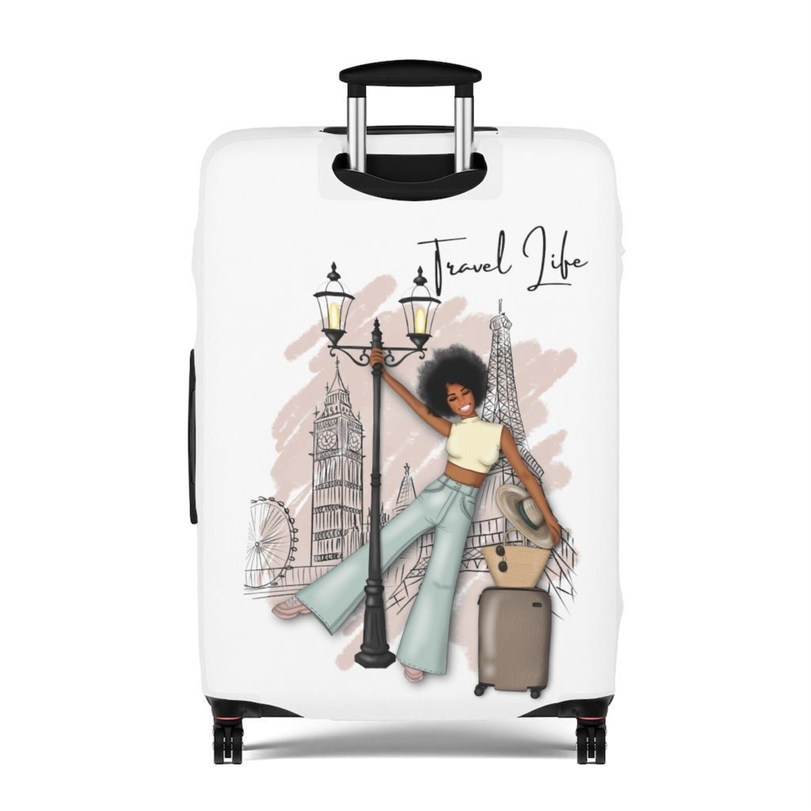 Travel Life Luggage Cover: Stylish Suitcase Protector - Etsy