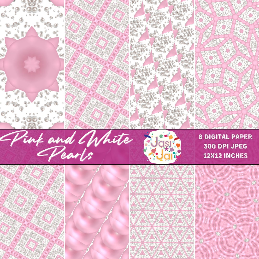 Digital Papers Pink Pearls - Download Scrapbook Geometric Patterns ...