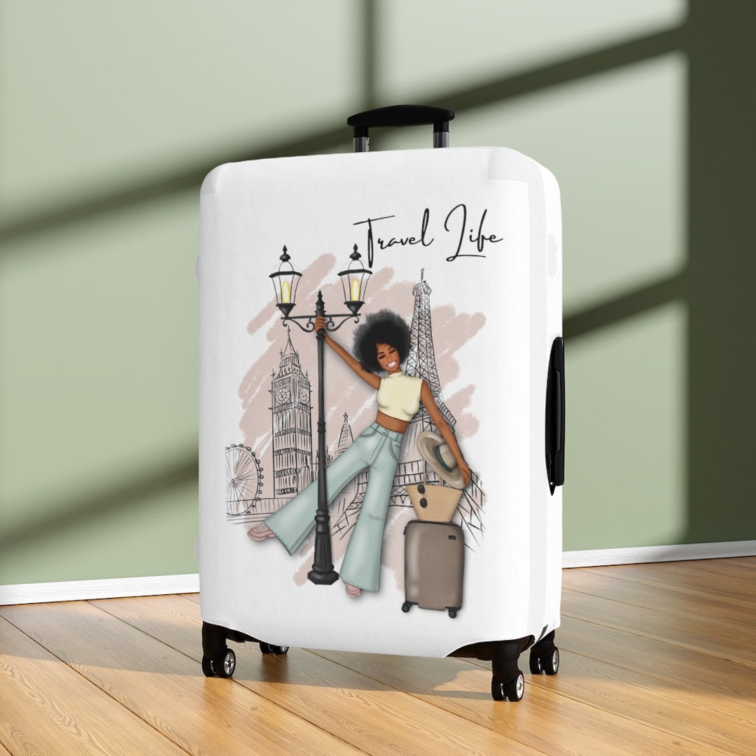 Travel Life Luggage Cover: Stylish Suitcase Protector - Etsy