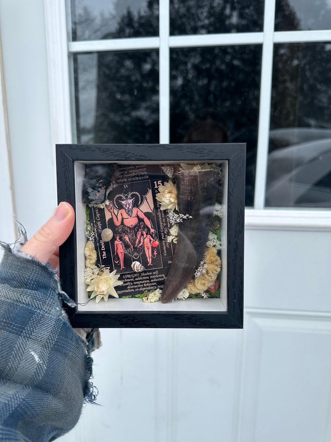 5x5 Capricorn Goat Horn the Devil Tarot Card Earth Sign Shadow Box - Etsy