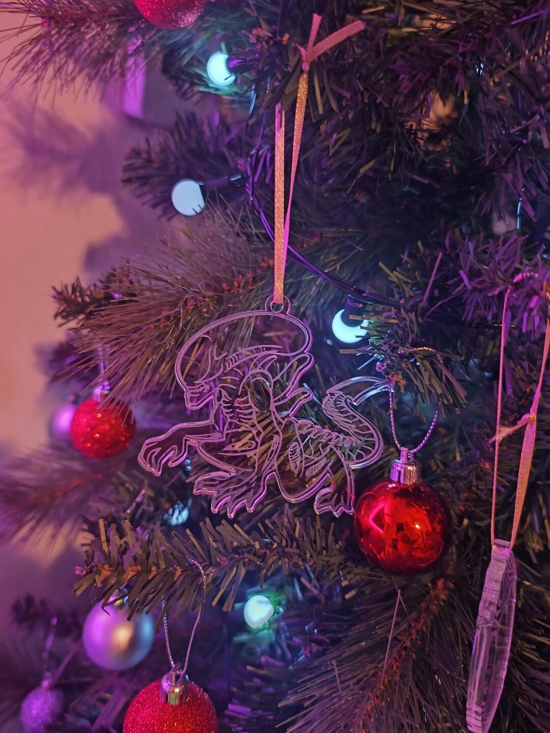 Clear Acrylic XENOMORPH and ALIEN EGG Christmas Tree Decorations ...