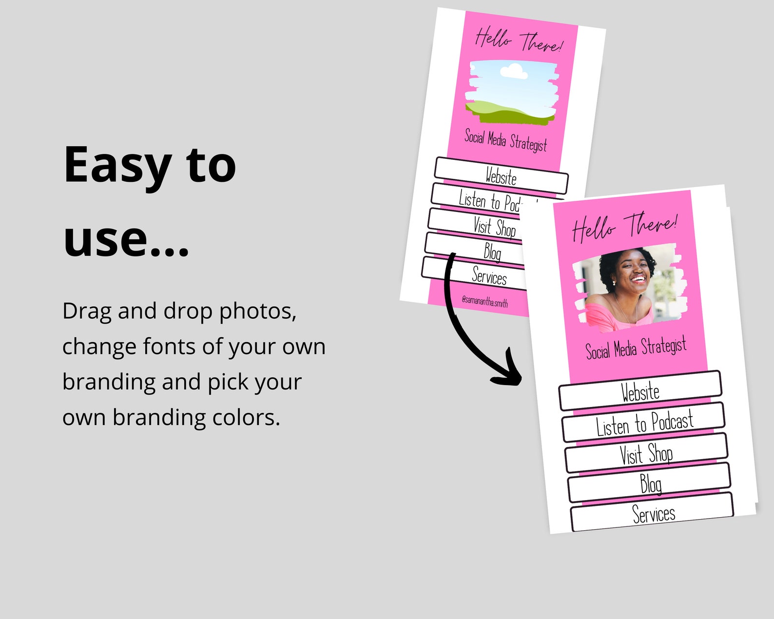 Instagram Link in Bio Template Canvainstagram Landing Page | Etsy