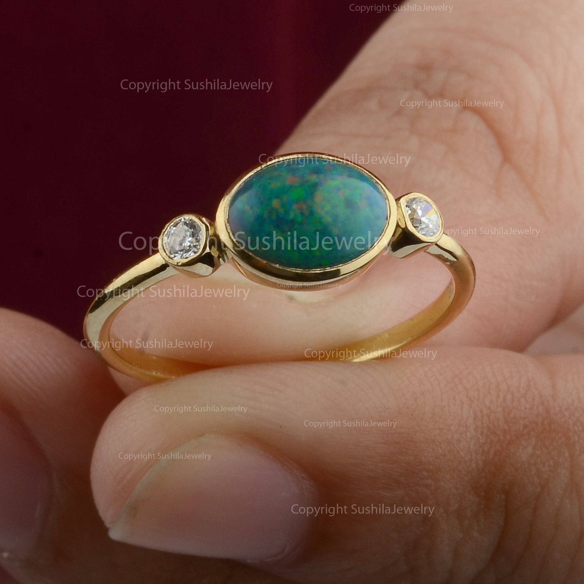 Green Opal Stone Ring