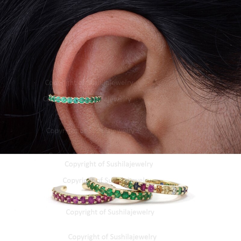Gemstone Ear Cuff - Etsy