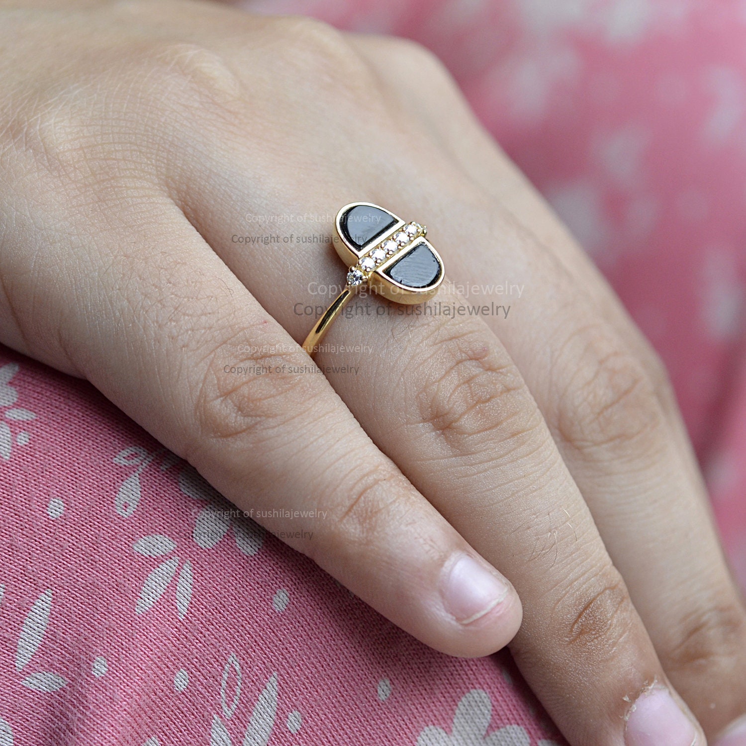 Natural 1 15 Ct Black Onyx Designer Diamond Ring Solid 14K Etsy Natural 1 15 Ct Black Onyx Designer Diamond Ring Solid 14K Etsy