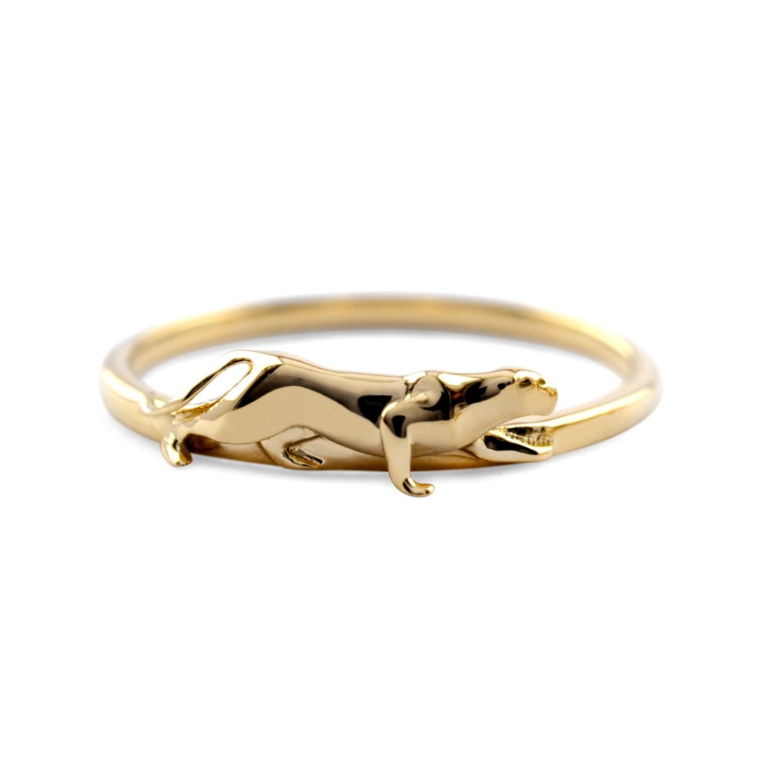 Solid Gold Jaguar Ring: 18K Panther Animal Jewelry - Etsy