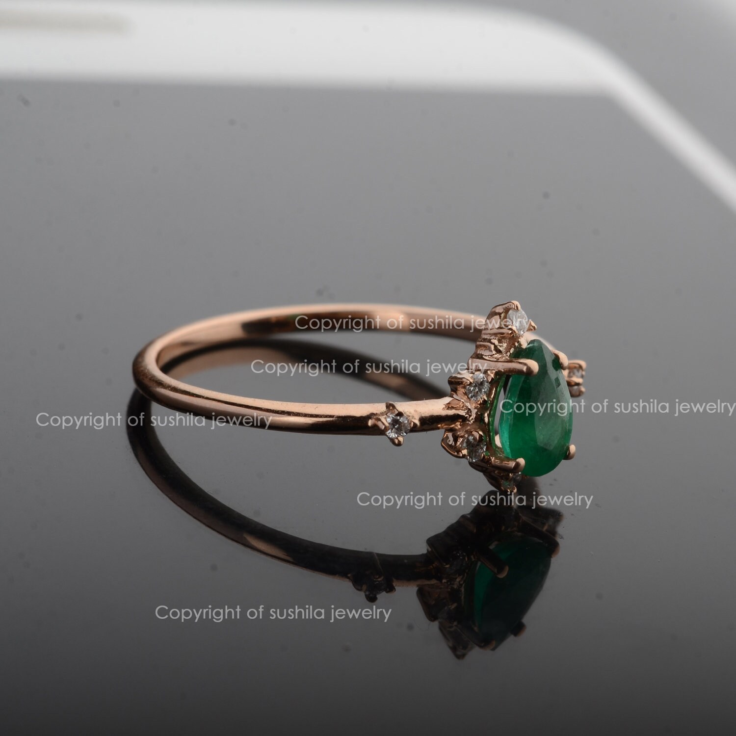 Solid 14K Yellow Gold Natural 0.55 Ct. Pear Shape Zambia | Etsy