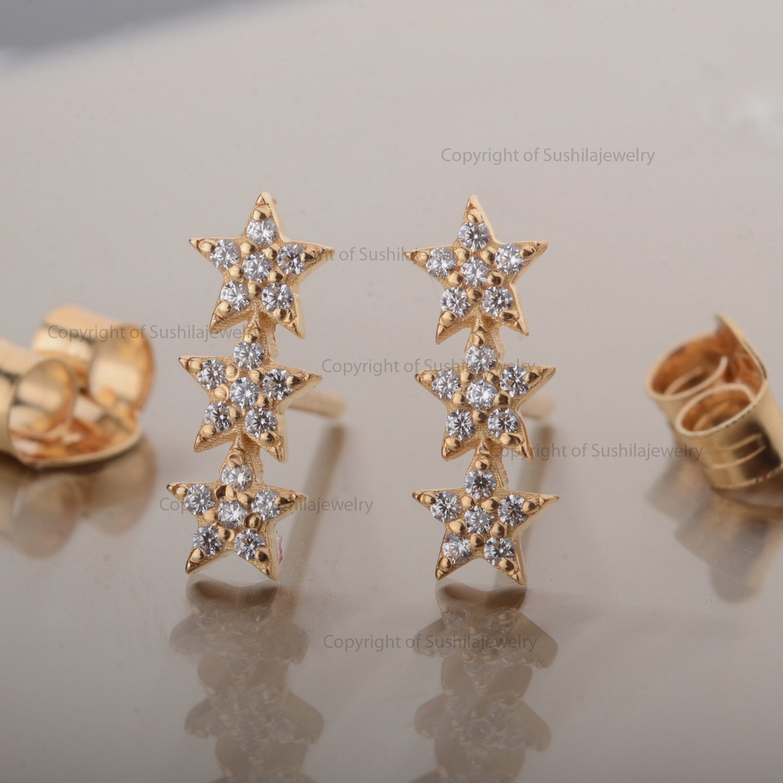 Natural 0.29 Ct. SI Clarity G-H Color Diamond Triple Sparkling | Etsy