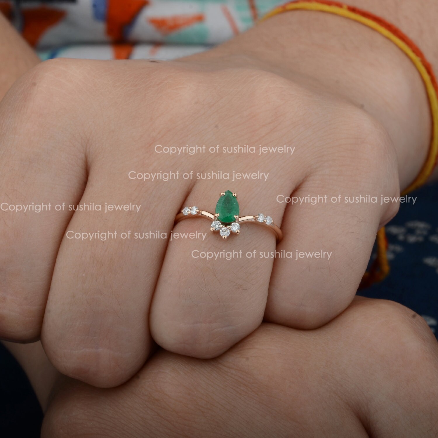 Solid 14K Yellow Gold Natural 0.55 Ct. Pear Shape Zambia | Etsy