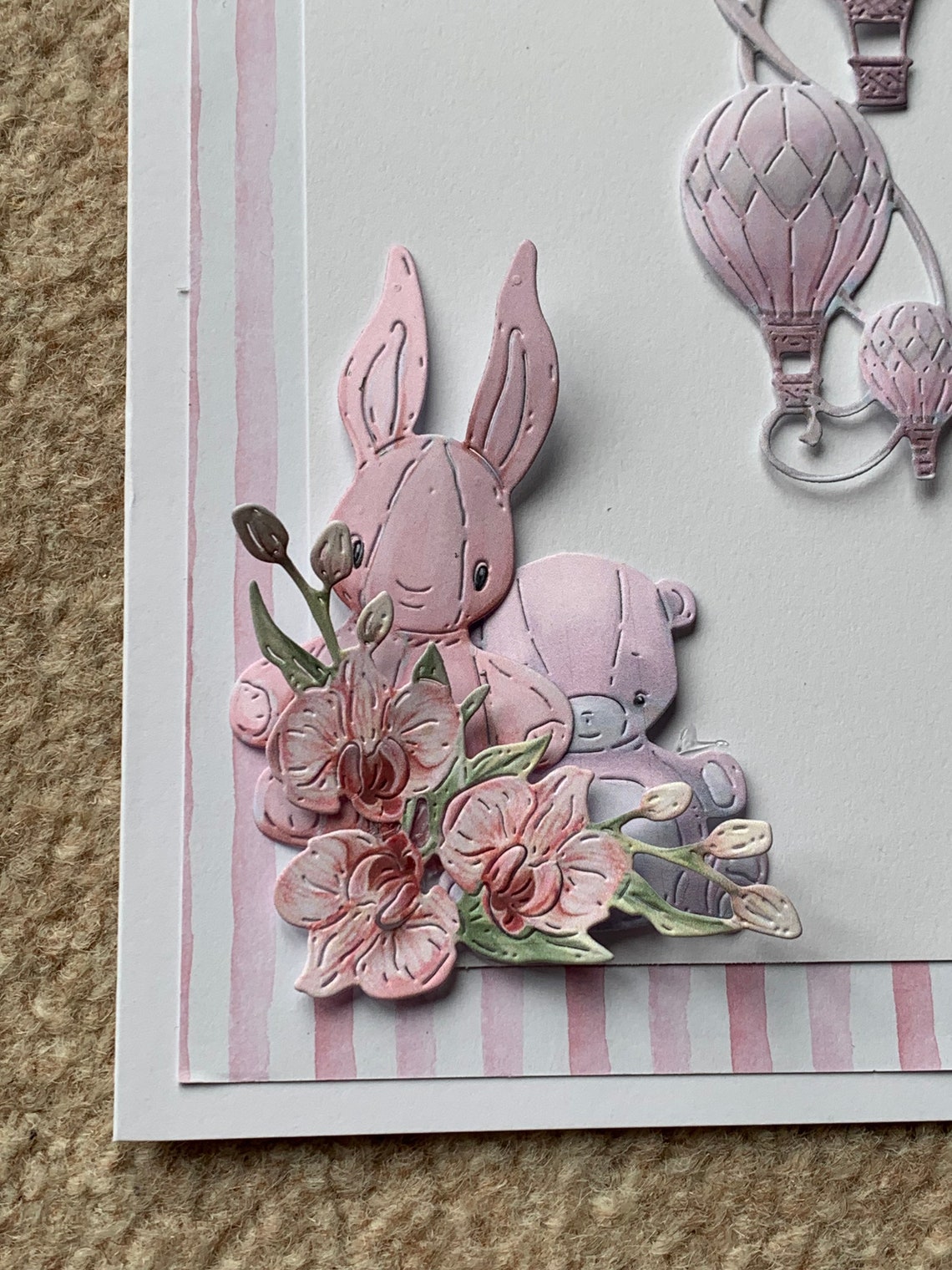 Hand Made A5 Birth Congratulations Card made in UK Hand Crafted ...