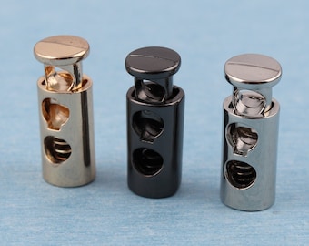 10 Plastic Toggle Cord Lock,white Spring Button Toggles,double Hole ...