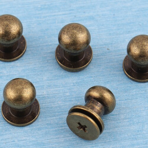 30sets Screw Rivets 8mm Antique Brass Metal Button Screw Back | Etsy